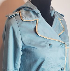 Chloe | Jackets & Coats | Chlo Blue Short Trench Rain Jacket Tan ...